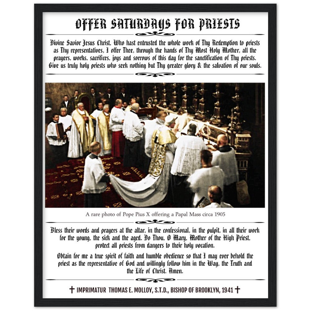 Prayer for Priests 16X20 Wood Framed Poster, Traditional Catholic ...