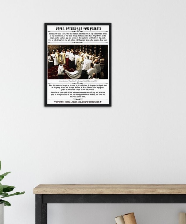 Prayer for Priests 16X20 Wood Framed Poster, Traditional Catholic ...