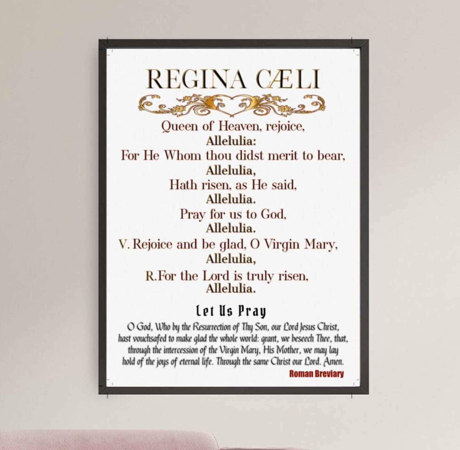 Downloadable Digital Regina Caeli Traditional Catholic Prayer ...