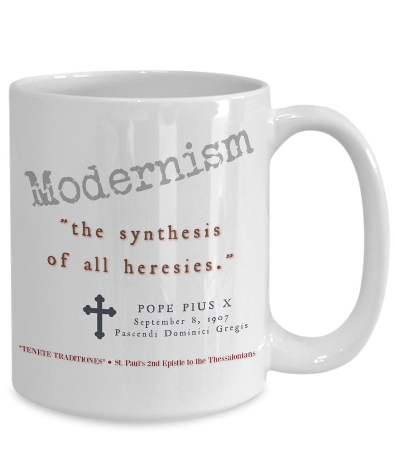Modernism Synthesis of Heresies Mug | Pope Pius X Catholic Gift - Etsy