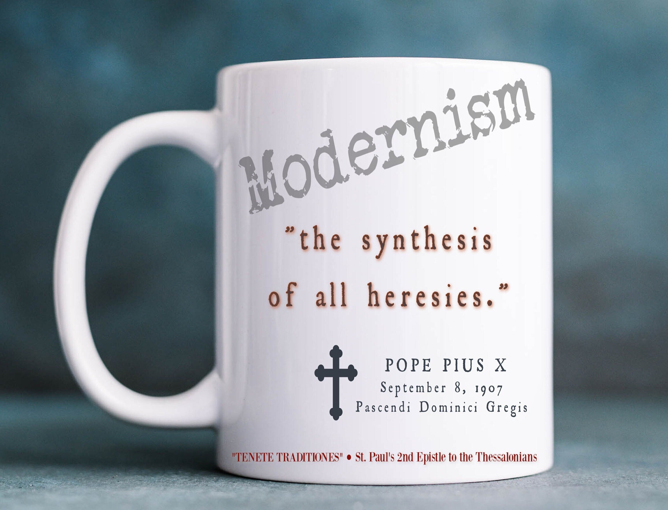 Modernism Synthesis of Heresies Mug | Pope Pius X Catholic Gift - Etsy