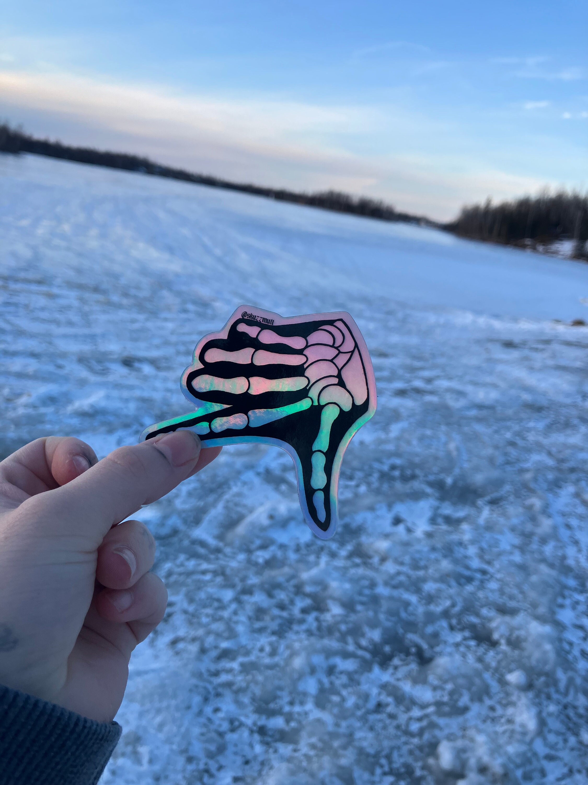 Holographic Alaska Skeleton Hand Sticker - Etsy