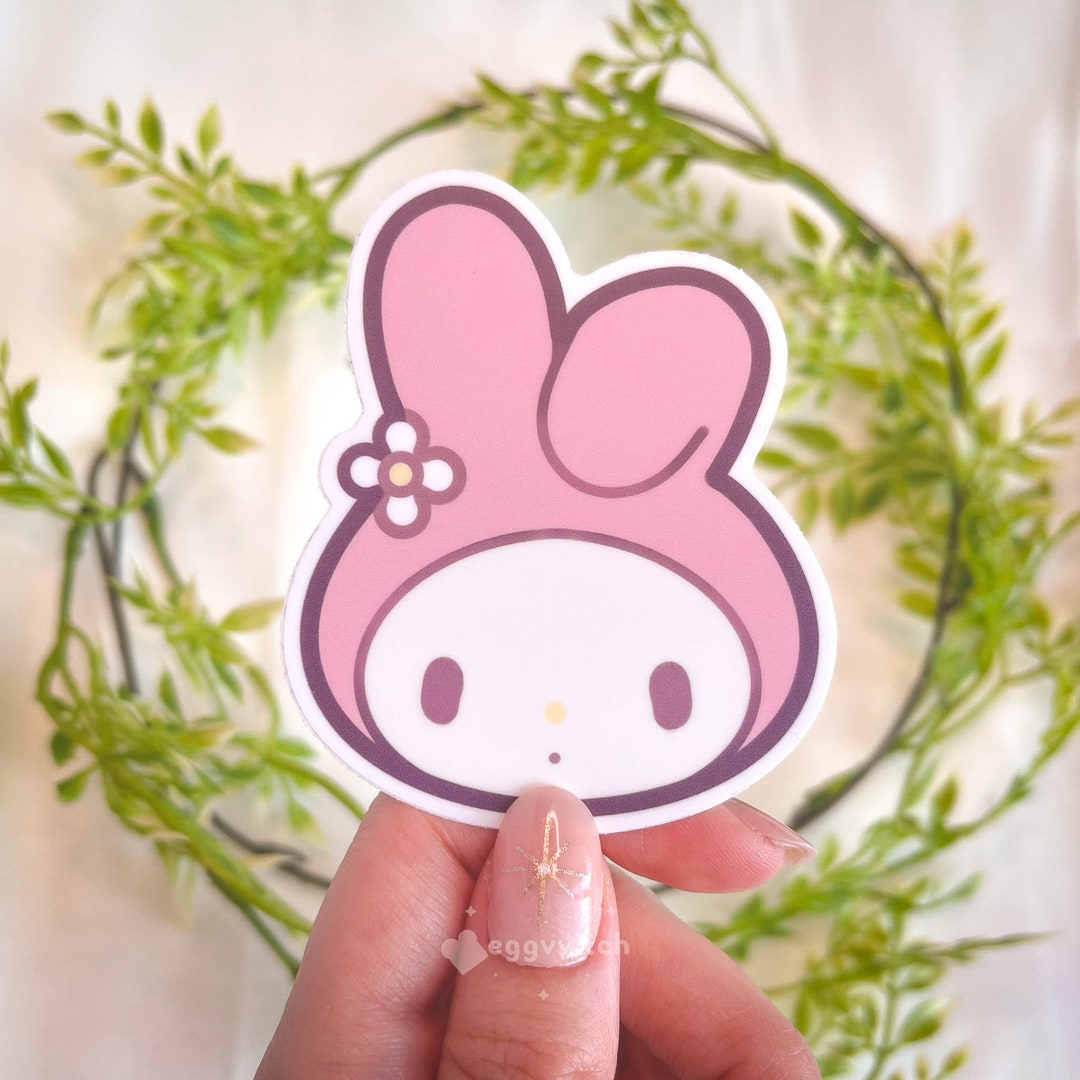 Pink Bunny Vinyl Sticker - Etsy