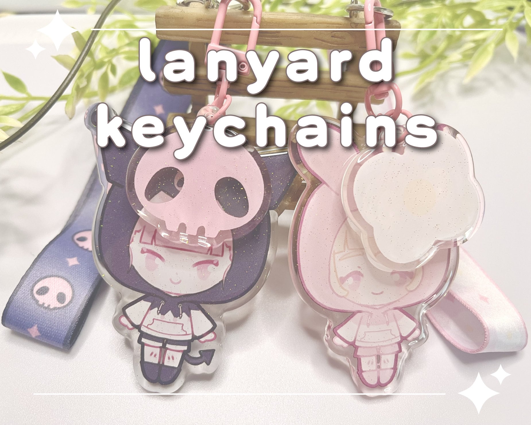 Cute Sanrio Character Keychain With Lanyard - Etsy