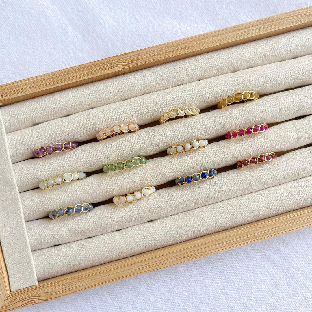 Zodiac Gemstone Rings | Gold Birthstone Crystal Ring, Dainty Ring, Gift ...