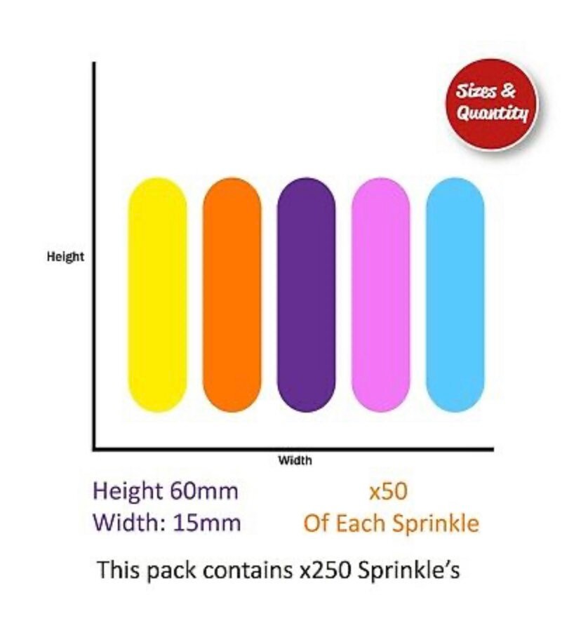 Rainbow Sprinkle Stickers 250 Pack - Etsy UK