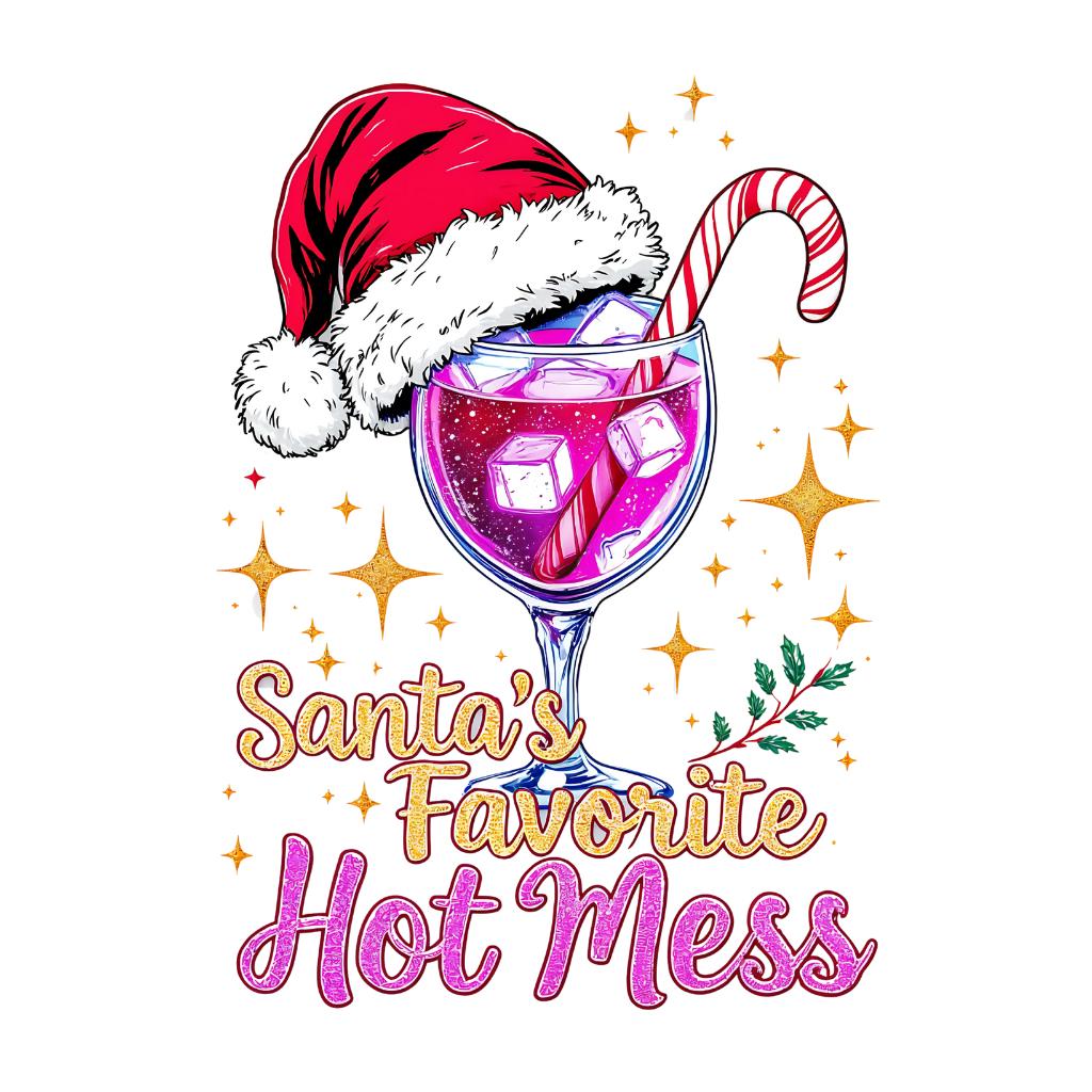 Santa's Hot Mess PNG, Alcohol Xmas PNG, Funny Christmas Drink Png ...