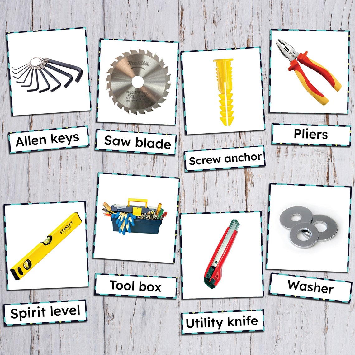 TOOLS, INSTANT DOWNLOAD Montessori Cards, Printable Montessori Cards ...