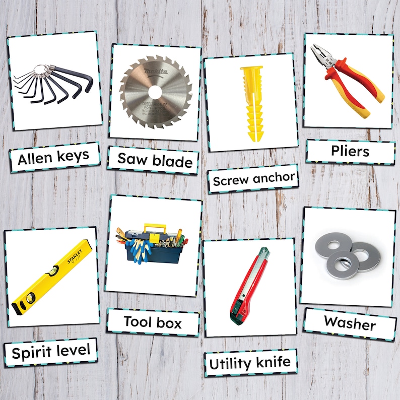 TOOLS, INSTANT DOWNLOAD Montessori Cards, Printable Montessori Cards ...