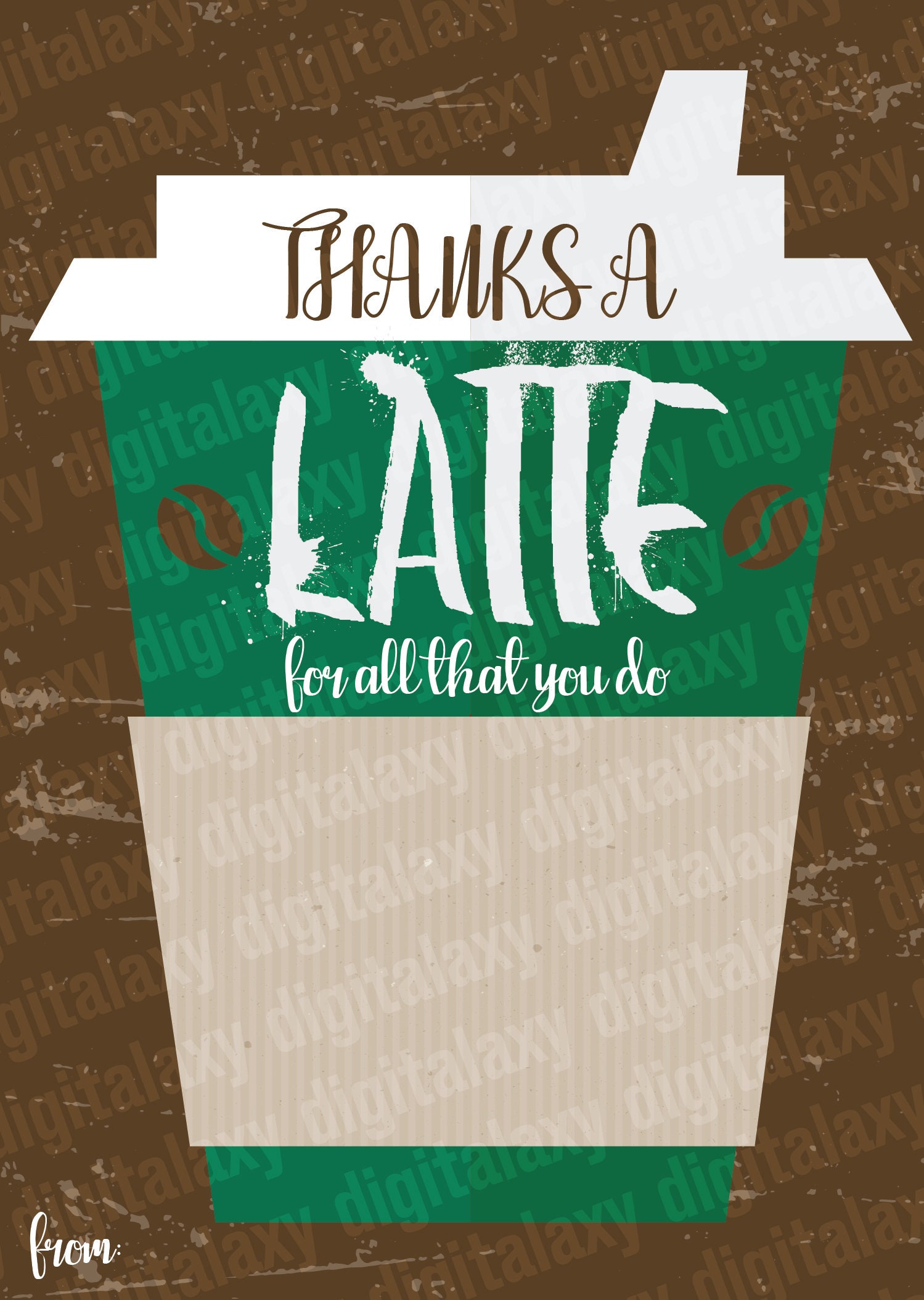 PRINTABLE - Thanks a Latte Coffee Gift Card Holder – Gratitude Tag ...