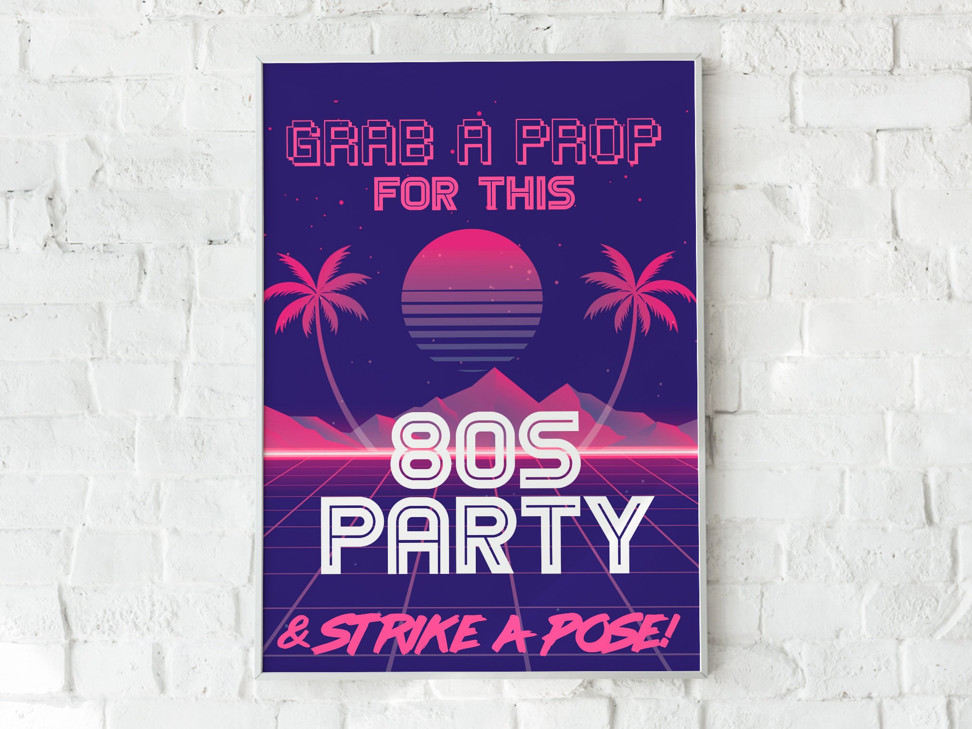 80's Party Photo Booth Props, INSTANT DOWNLOAD, Printable Fun Photo ...