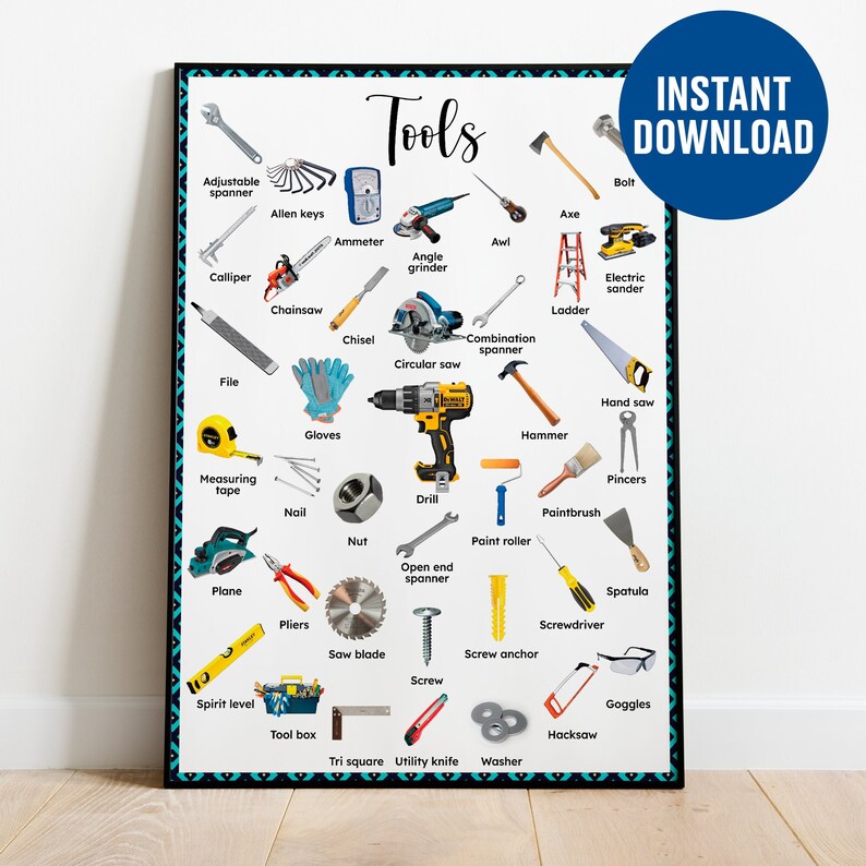 Tools Poster, INSTANT DOWNLOAD Montessori Poster, Printable Montessori ...