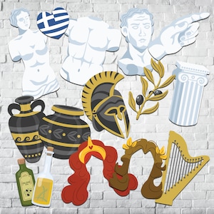 GREECE Photo Booth Props, INSTANT DOWNLOAD, Printable Fun Photo Booth ...