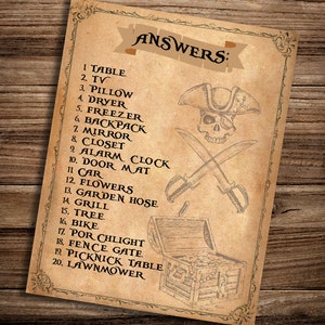 Printable Treasure Hunt Map and Clues, Scavenger Hunt, Birthday ...