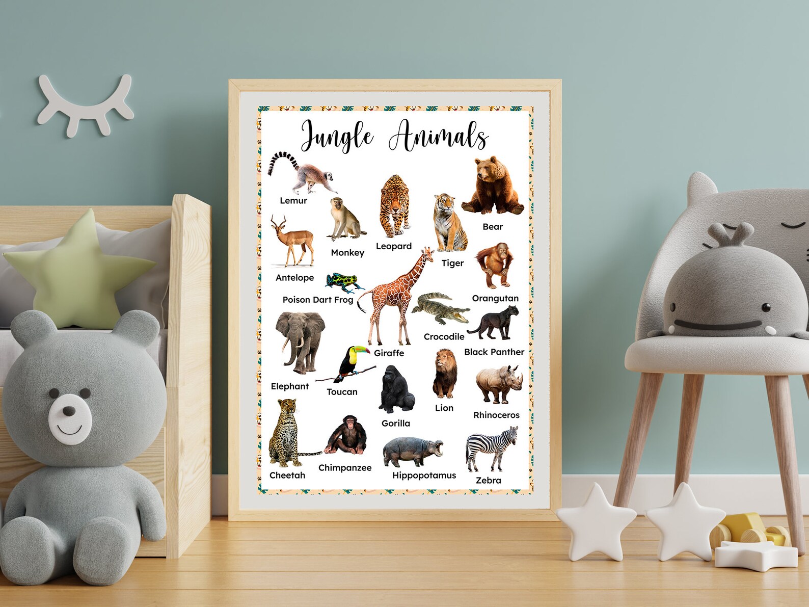 Jungle Animals Poster, INSTANT DOWNLOAD Montessori Poster, Printable ...