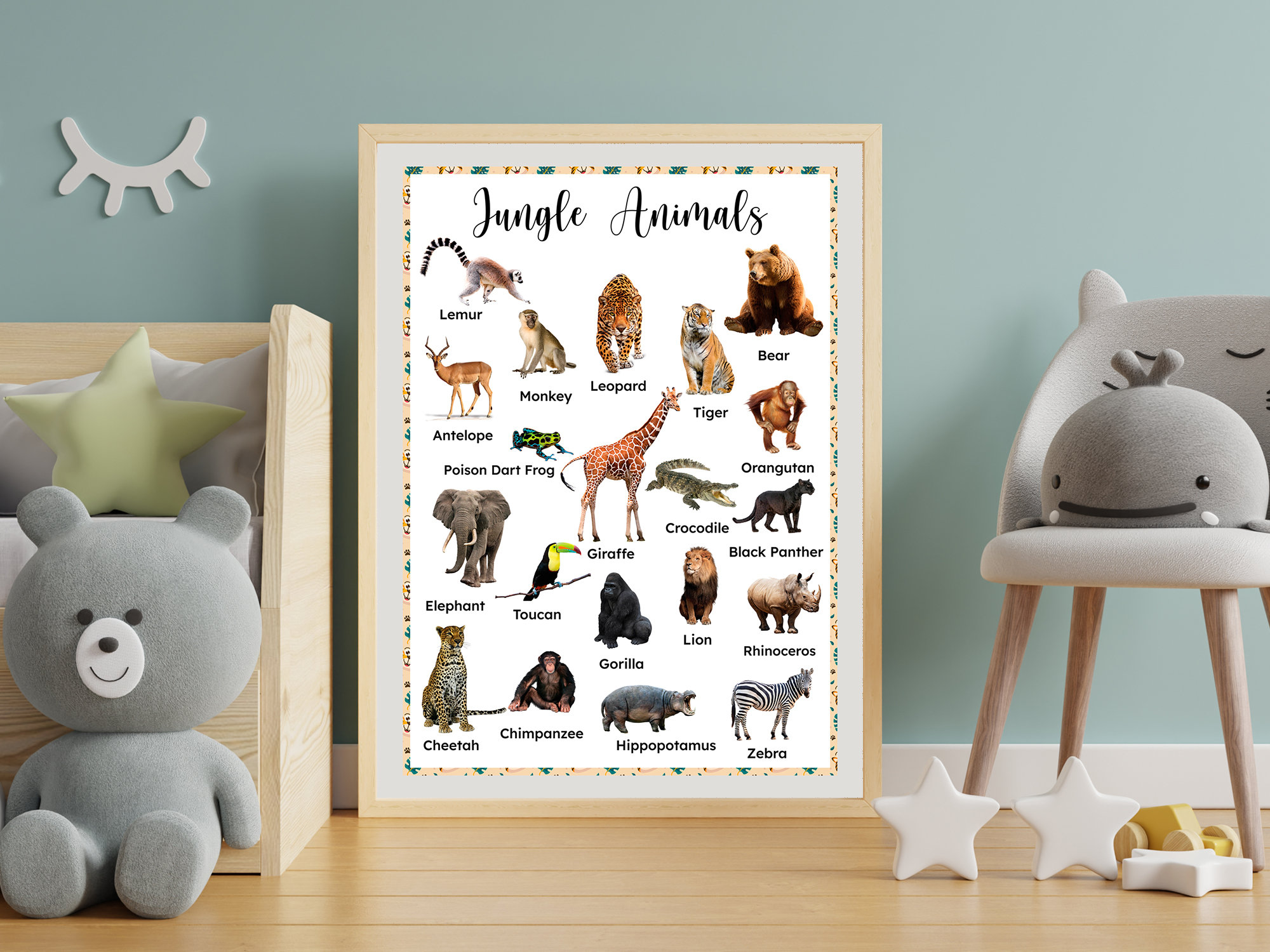 Jungle Animals Poster, INSTANT DOWNLOAD Montessori Poster, Printable ...