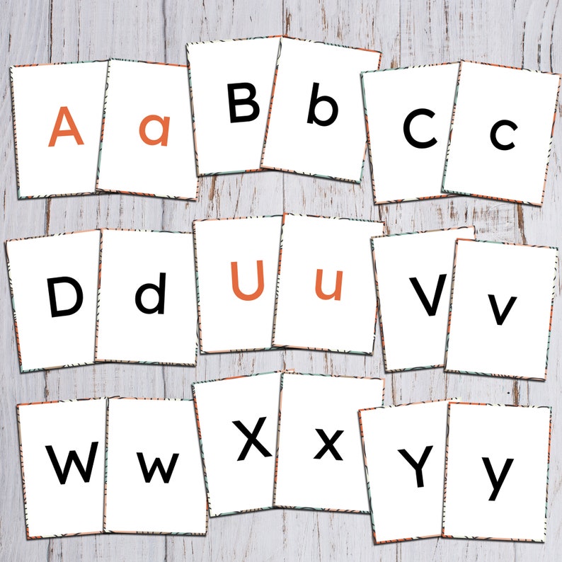 ALPHABET, INSTANT DOWNLOAD Montessori Cards, Printable Montessori Cards ...