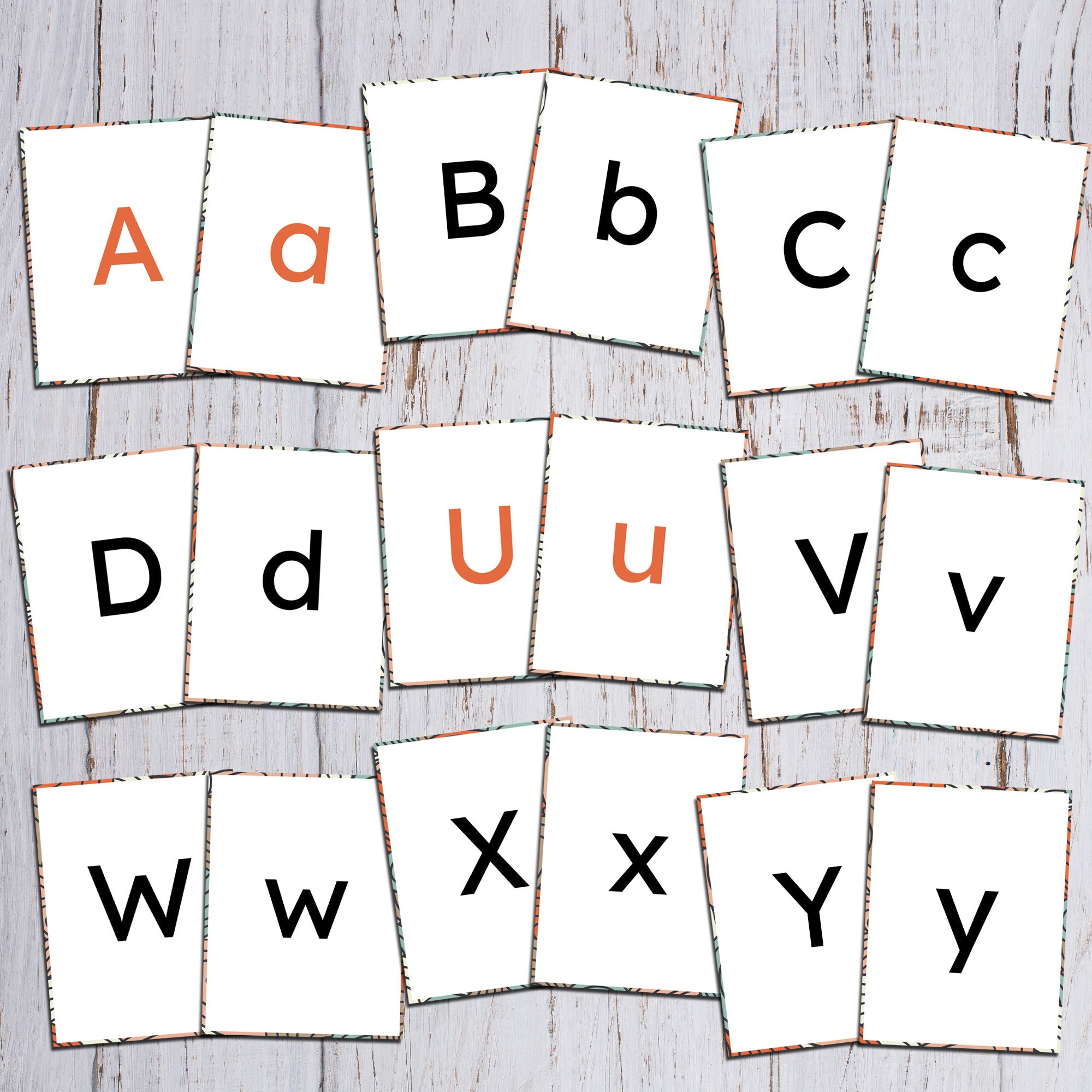 ALPHABET, INSTANT DOWNLOAD Montessori Cards, Printable Montessori Cards ...