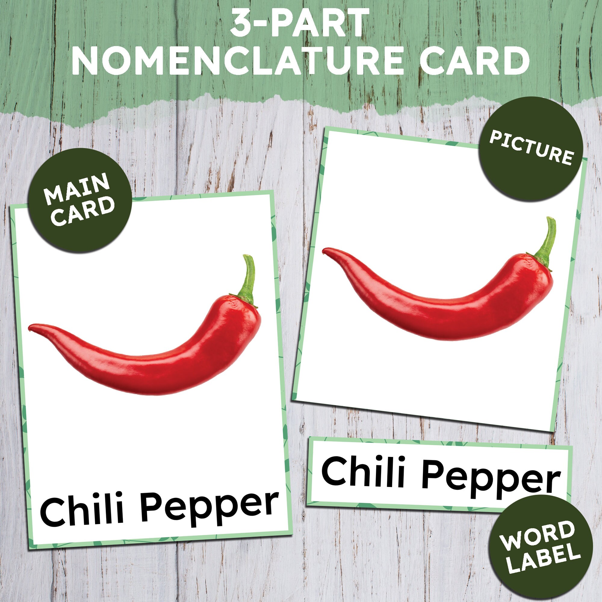 VEGETABLES, INSTANT DOWNLOAD Montessori Cards, Printable Montessori ...