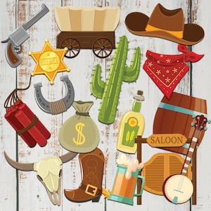 COWBOY Party Photo Booth Props, INSTANT DOWNLOAD, Printable Fun Photo ...