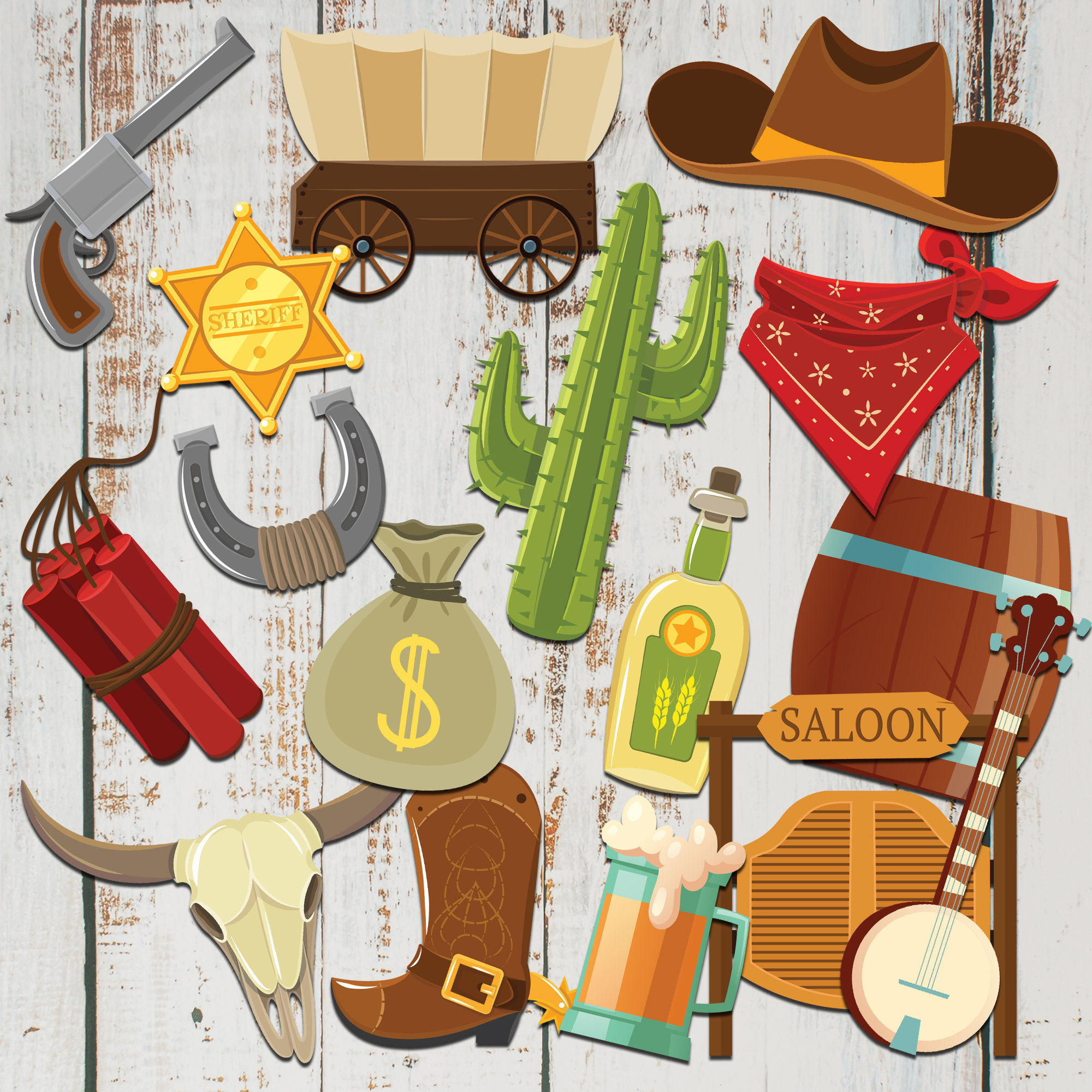 COWBOY Party Photo Booth Props, INSTANT DOWNLOAD, Printable Fun Photo ...
