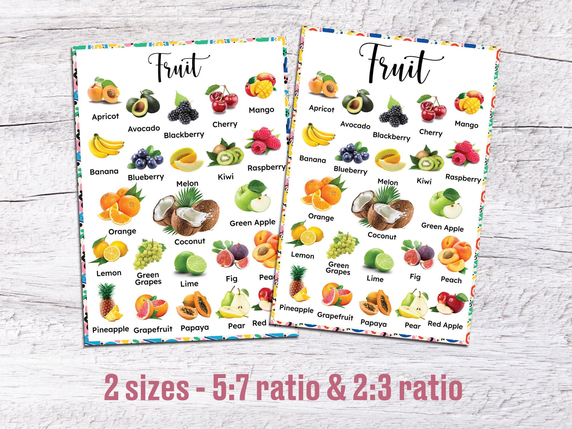 Fruits Poster, INSTANT DOWNLOAD Montessori Poster, Printable Montessori ...