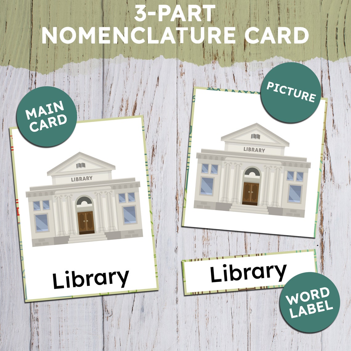 BUILDINGS, INSTANT DOWNLOAD Montessori Cards, Printable Montessori ...