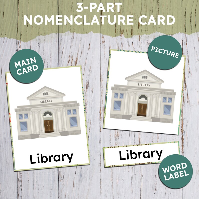 BUILDINGS, INSTANT DOWNLOAD Montessori Cards, Printable Montessori ...