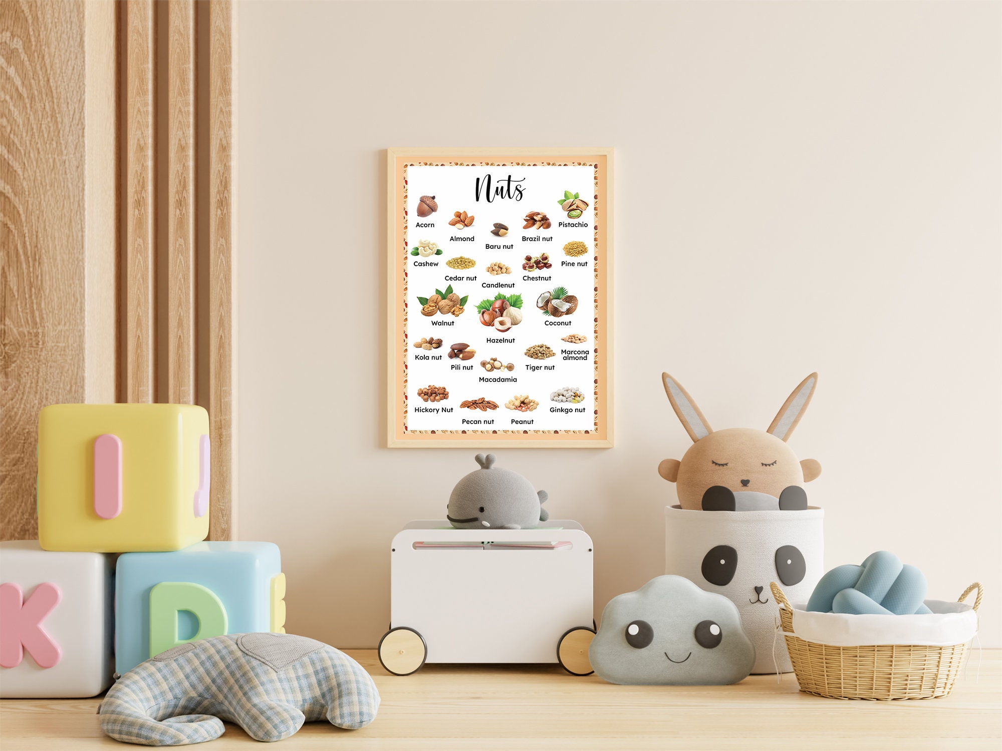 Nuts Poster, INSTANT DOWNLOAD Montessori Poster, Printable Montessori ...