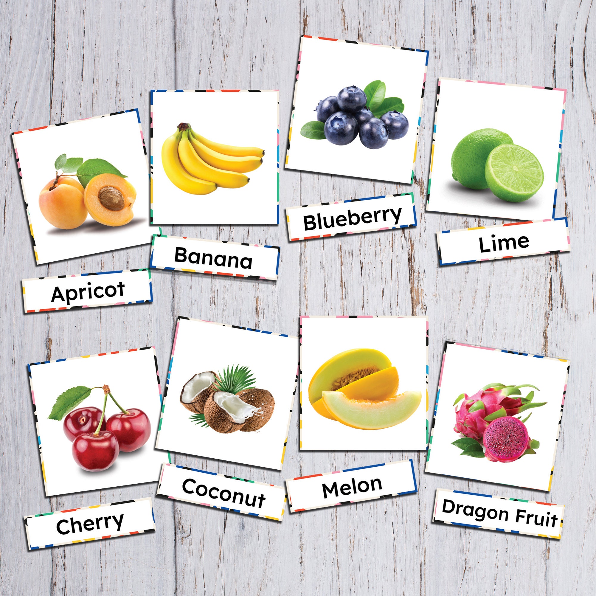 FRUITS, INSTANT DOWNLOAD Montessori Cards, Printable Montessori Cards ...