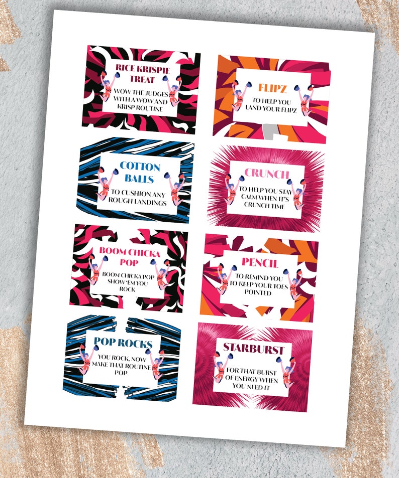 24 PRINTABLE Cheerleader Survival Kit - Cheerleading Competition ...