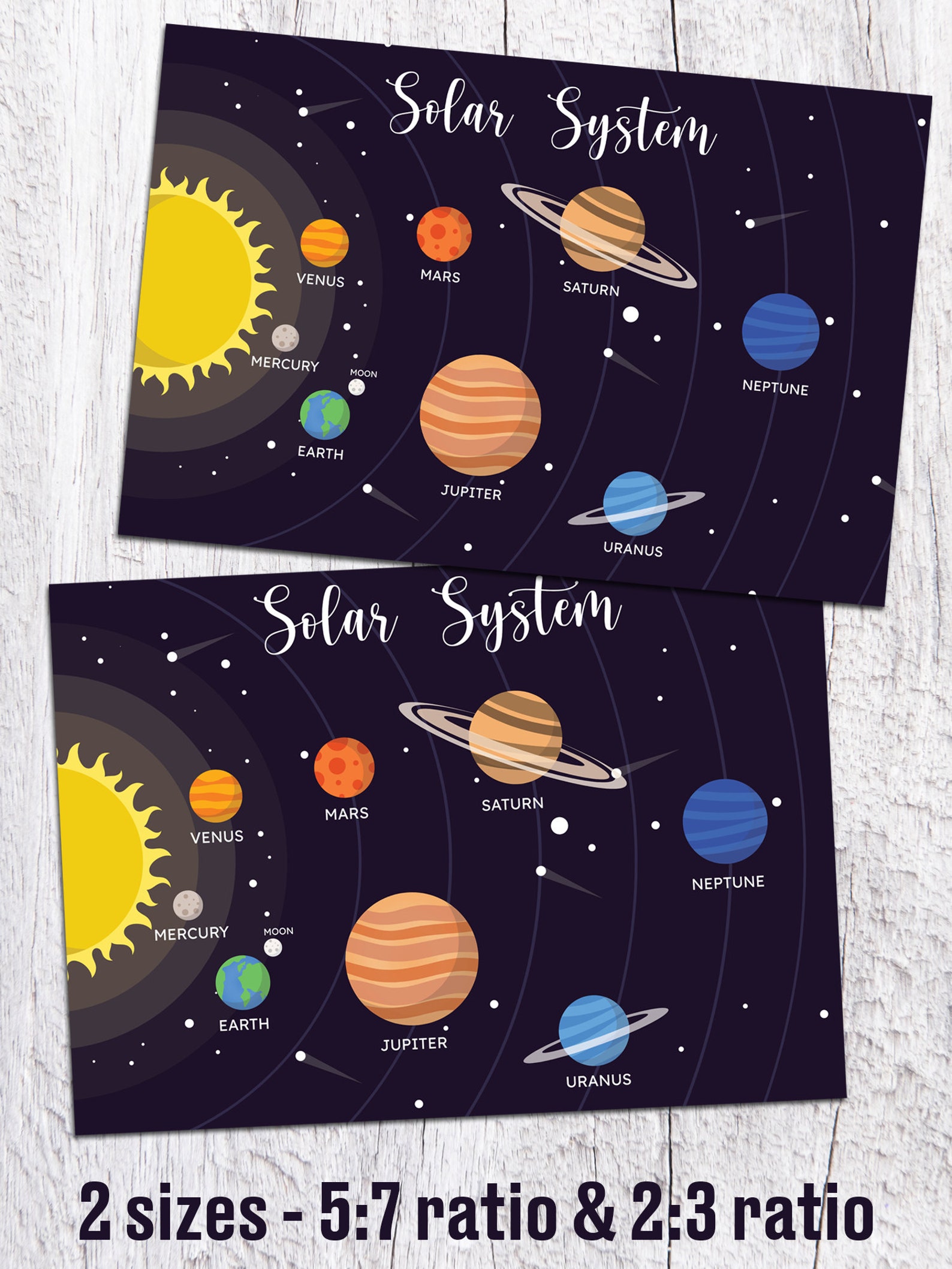 Solar System Poster, INSTANT DOWNLOAD Montessori Poster, Printable ...