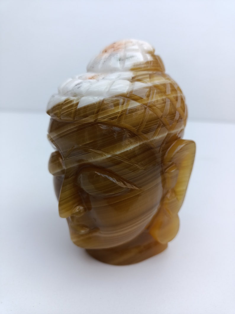 Yellow Calcite Stone Buddha, Handmade Buddha Statue , Handcarved Yellow ...