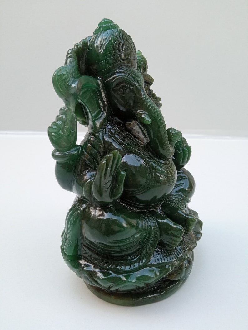 Columbian Jade Ganesha, Handmade Ganesh Statue, Handcarved Jade Stone ...