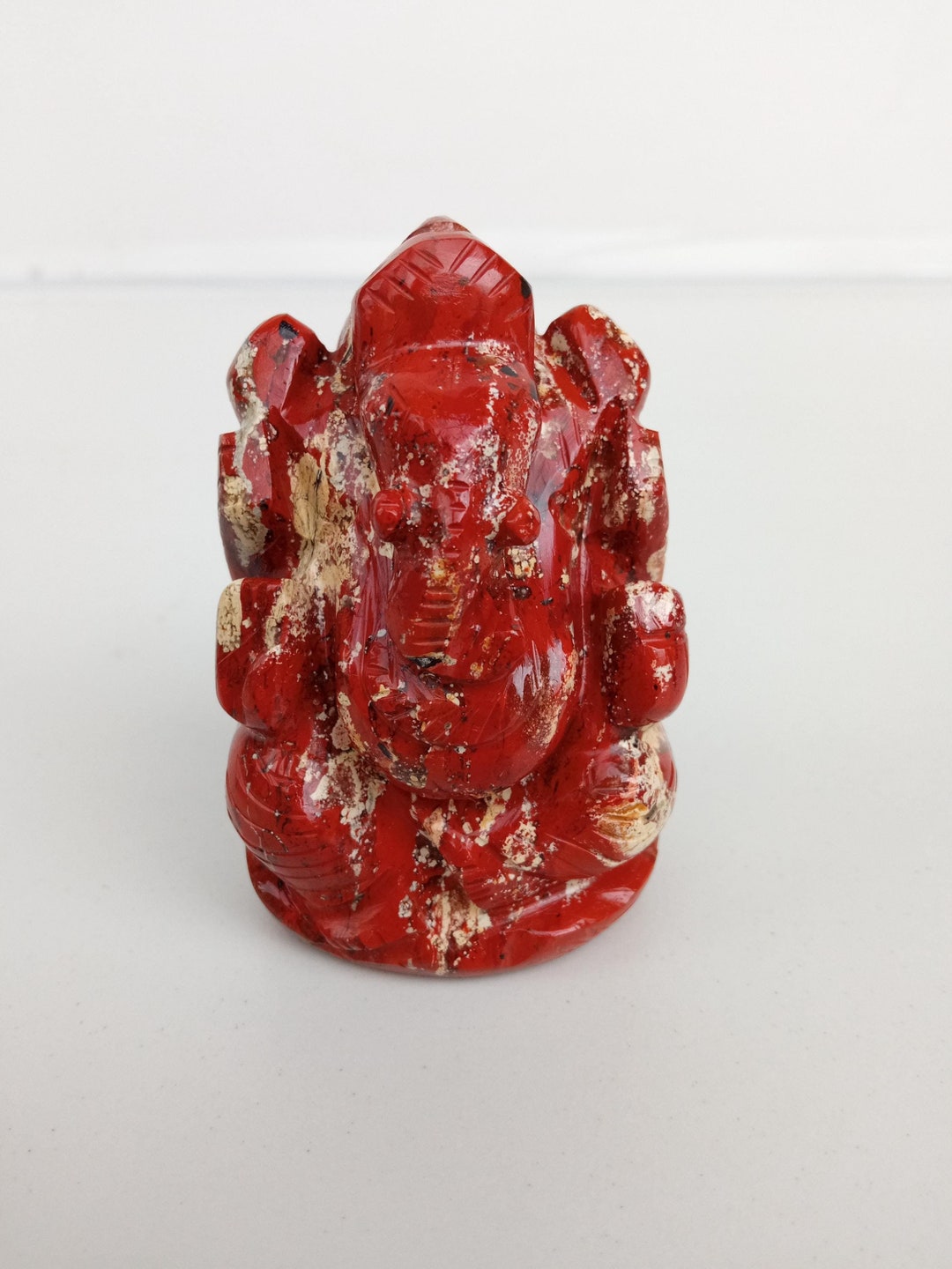 Hand Made Ganesha Statue , Hand Carved Red Jasper Stone Ganesha, Deity ...