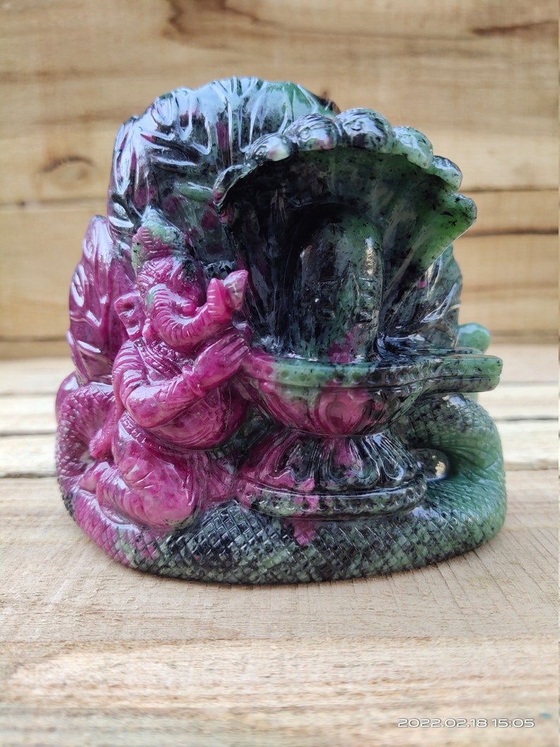 Handcarved Ganesha Statue in Ruby Zoisite Stone Ruby Zoisite - Etsy