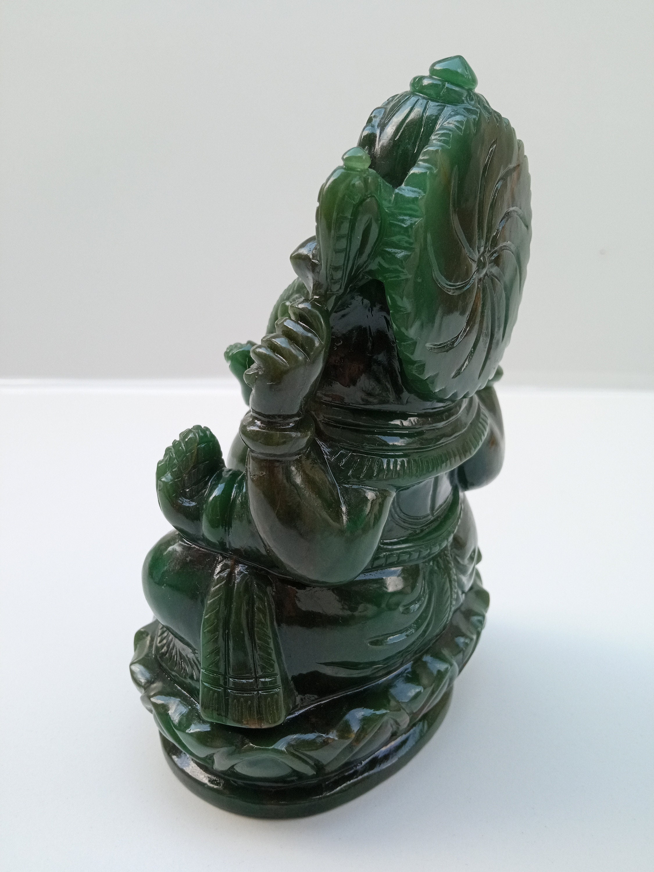 Columbian Jade Ganesha, Handmade Ganesh Statue, Handcarved Jade Stone ...