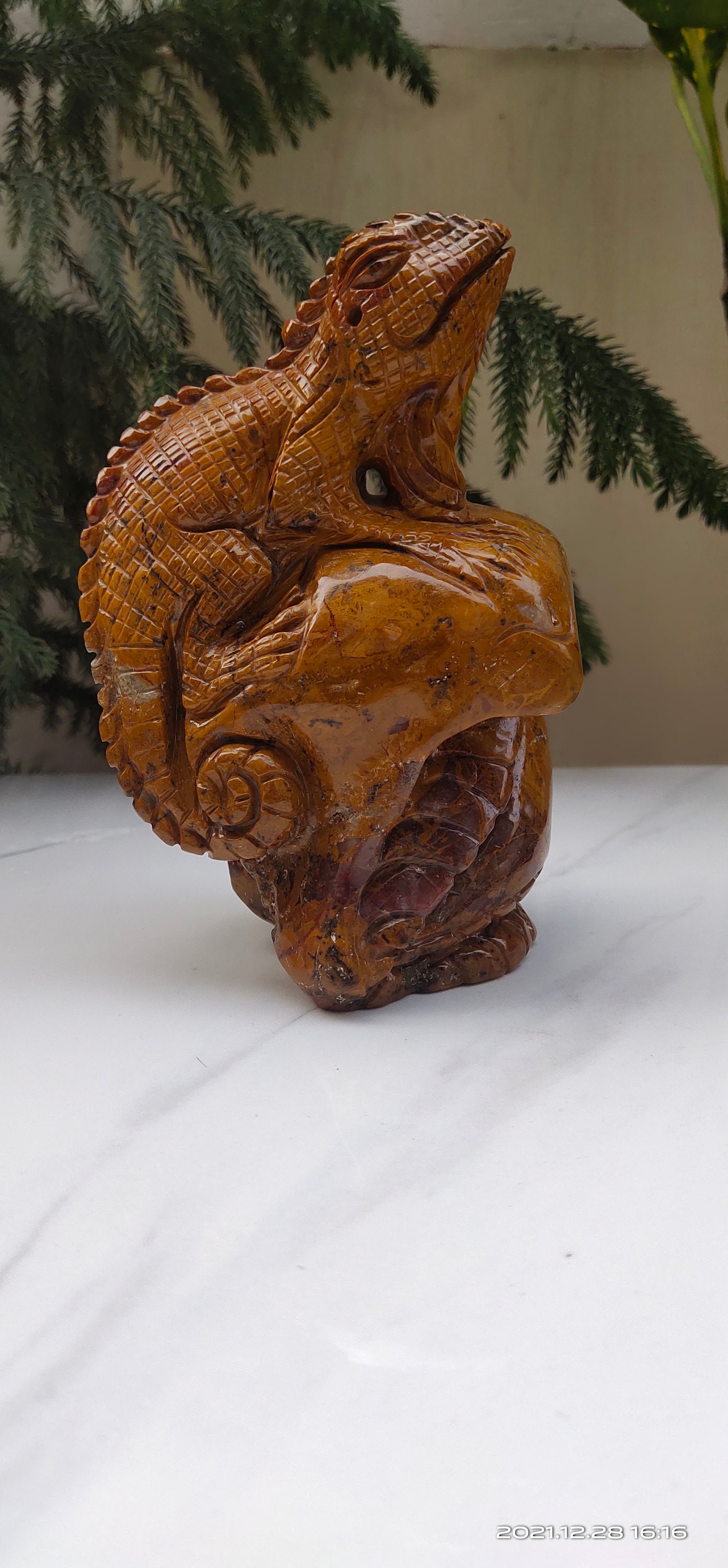 Handcarved Camel Jasper Chameleons Camel Jasper Carving - Etsy