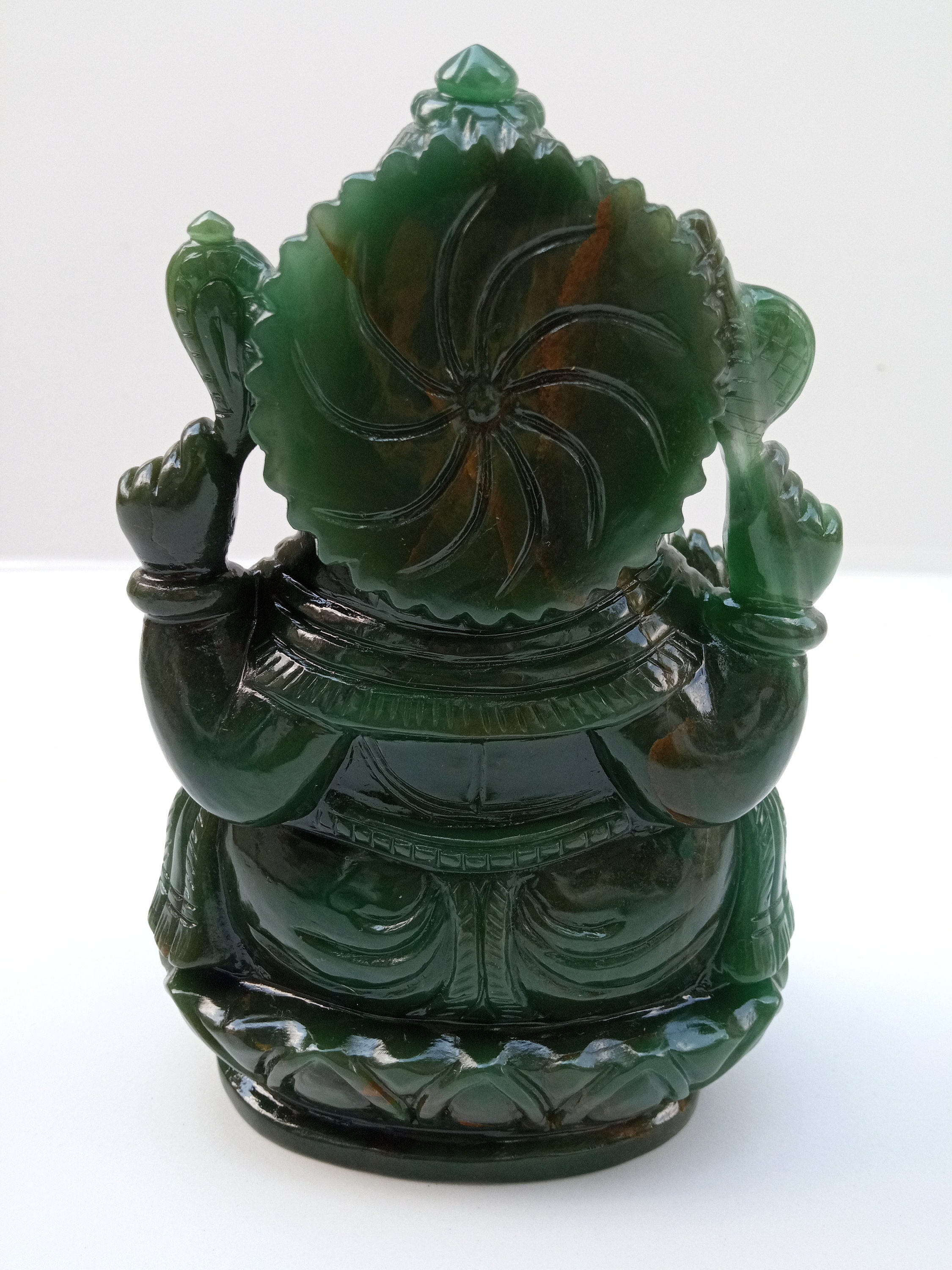 Columbian Jade Ganesha, Handmade Ganesh Statue, Handcarved Jade Stone ...