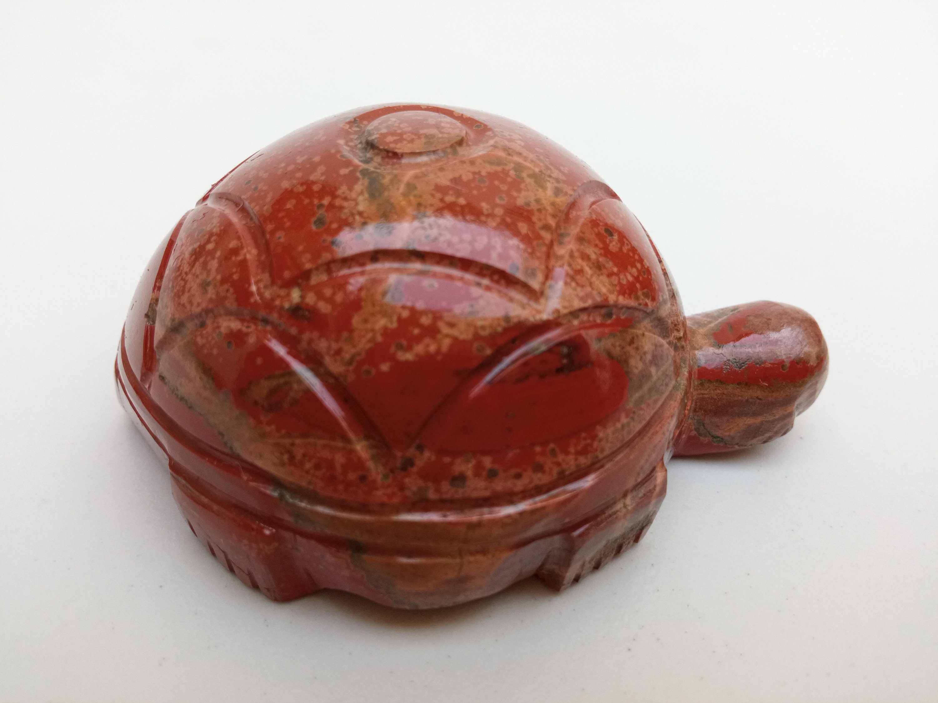 Pair of 2 Hand Carved Red Jasper Stone Tortoise, Tortoise Carving ...