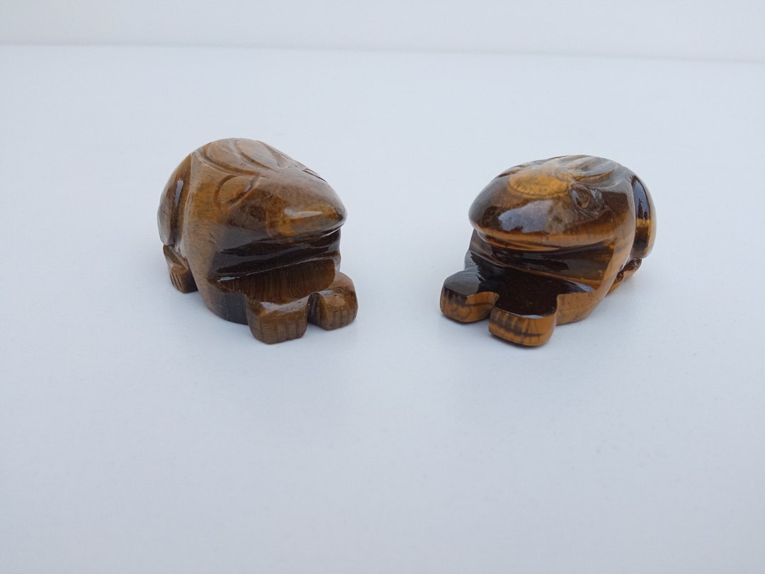 Tiger Eye Crystal Frog Carving Set, Natural Stone Healing - Etsy