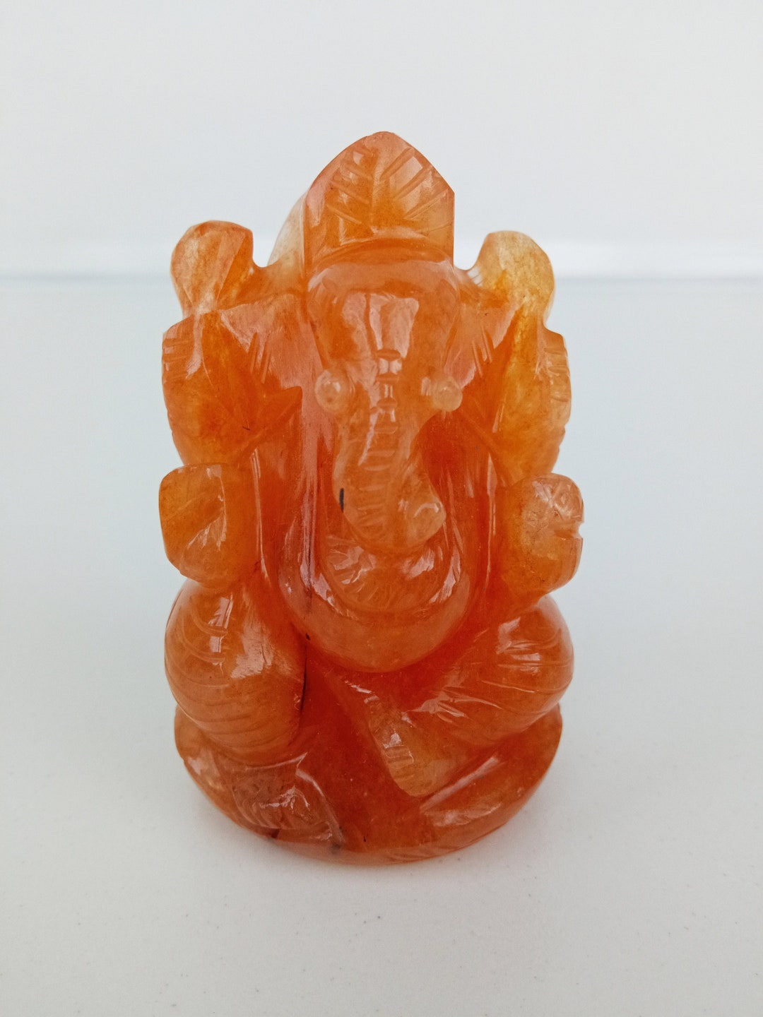 Crystal Ganesh Orange Aventurine Ganesh Statue Carved Ganesa Carvings ...