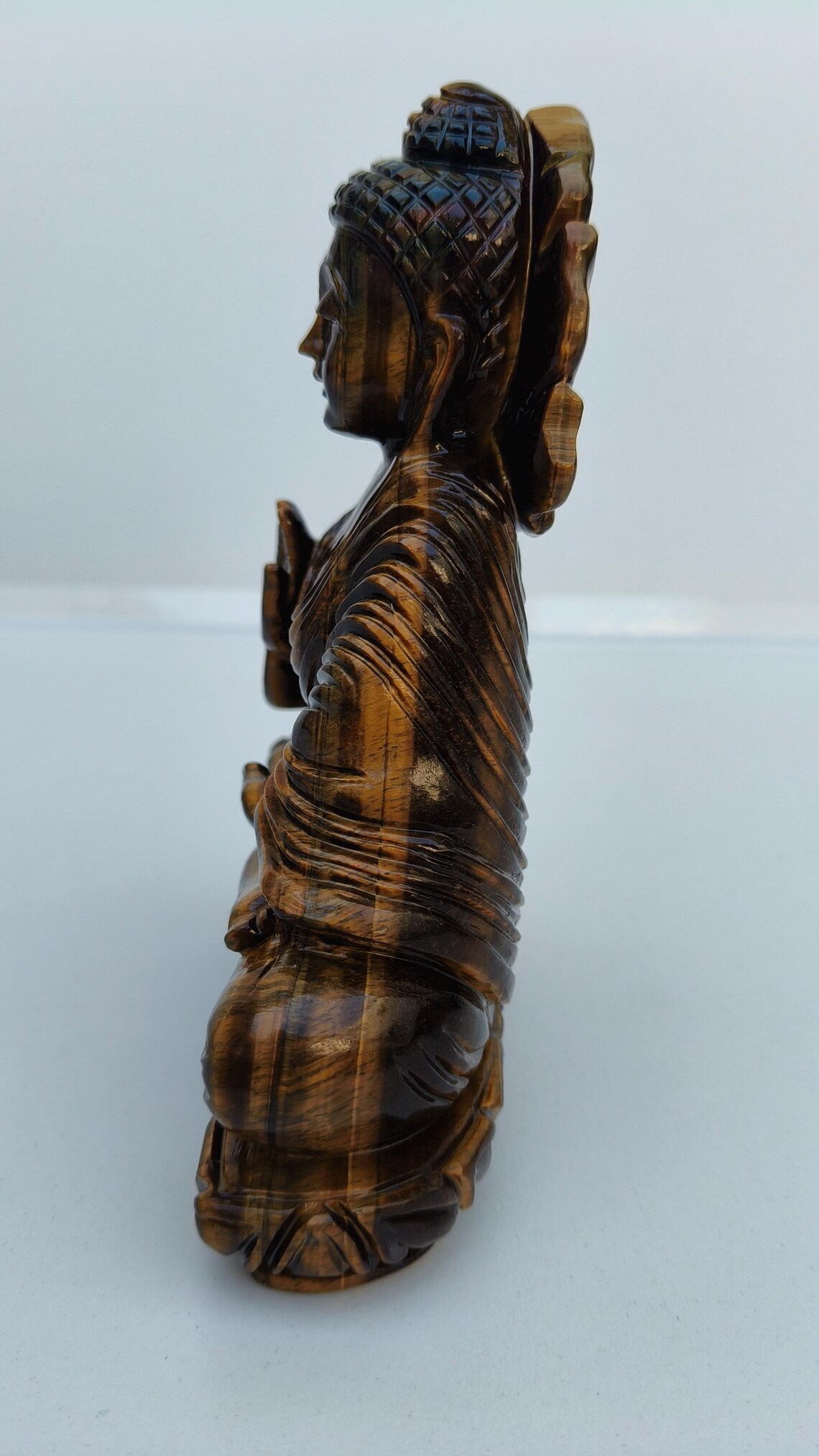 Tiger Eye Stone Buddha , Handmade Buddha Statue , Handcarved Tiger Eye ...