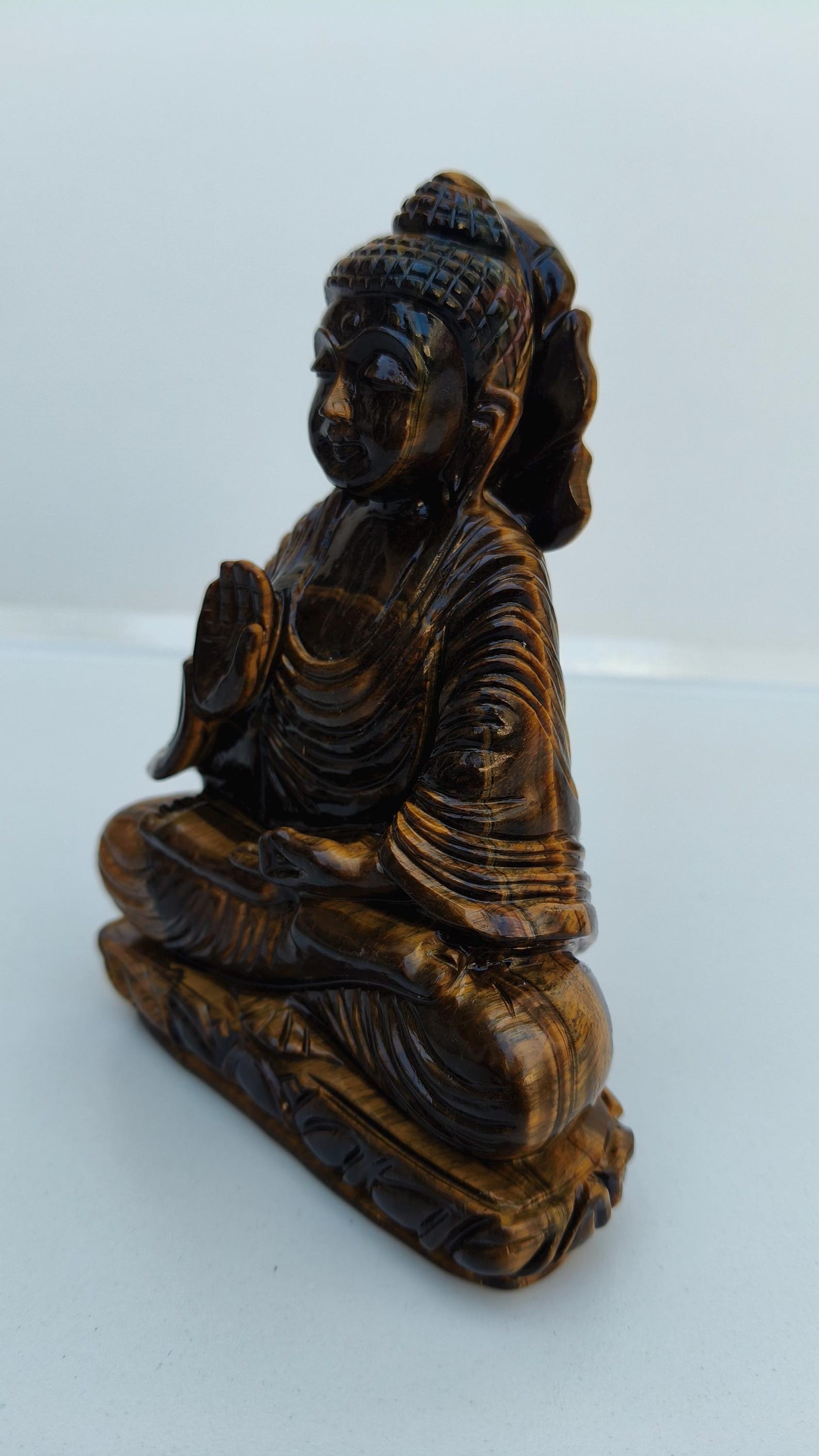Tiger Eye Stone Buddha , Handmade Buddha Statue , Handcarved Tiger Eye ...