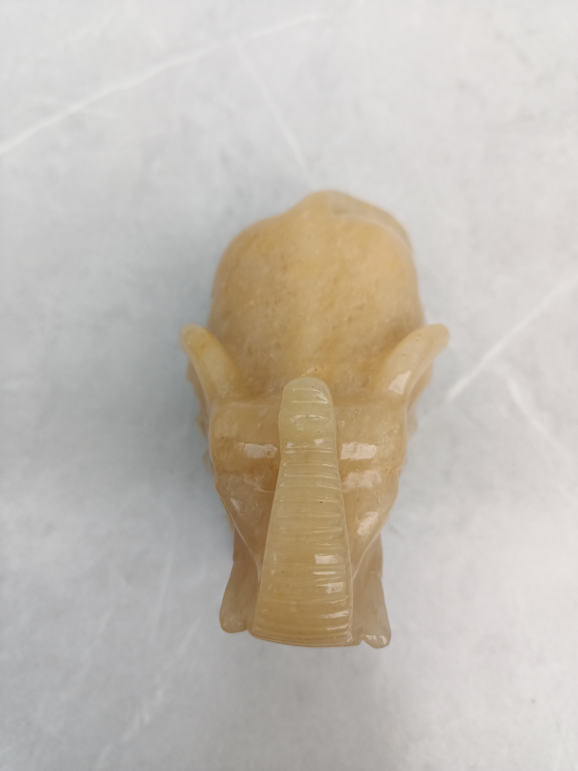 Handmade Yellow Quartz Elephant Hand Carved Gemstone Elephant Animal ...