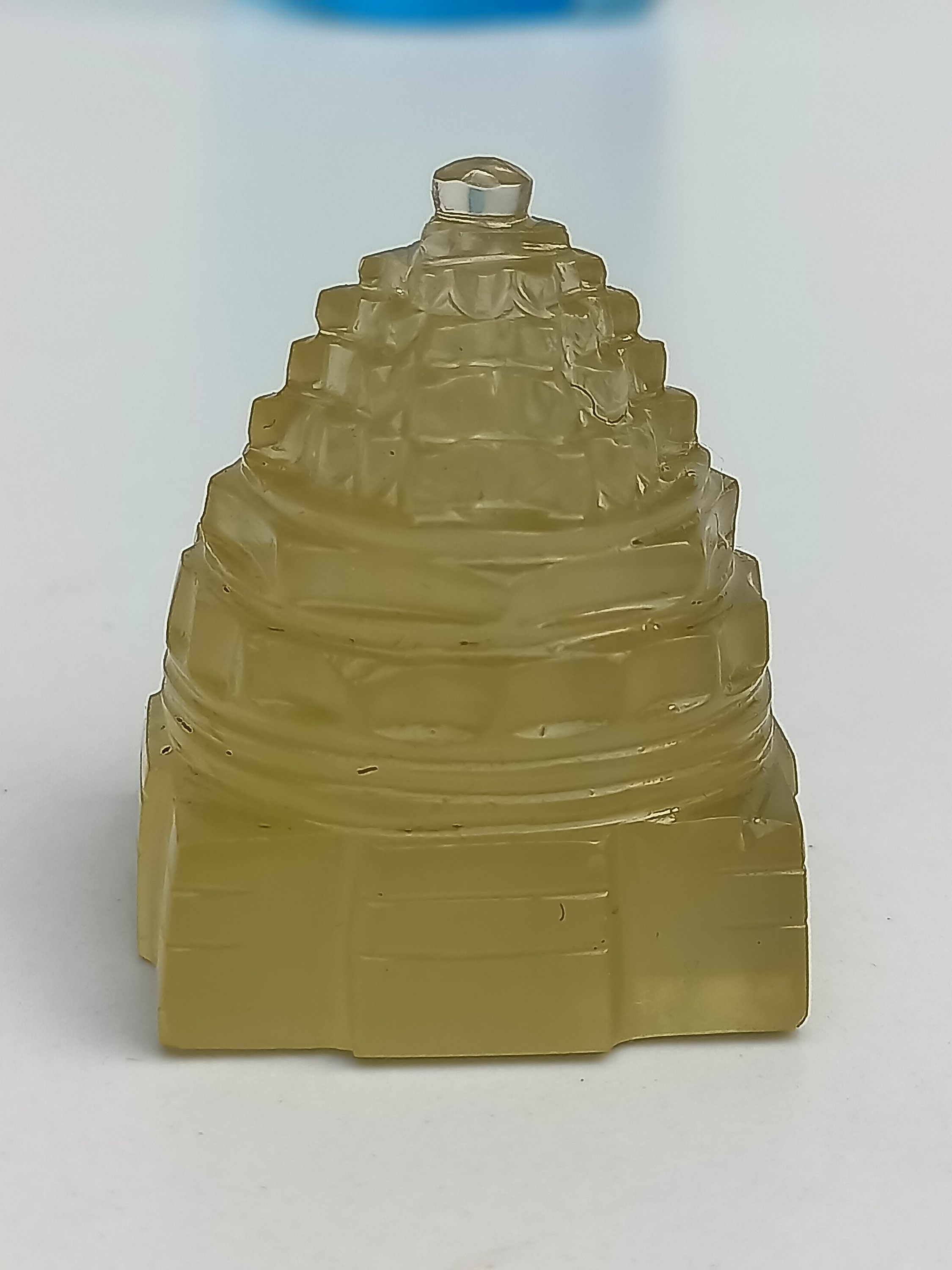 Lemon Topaz Shri Yantra Maha Meru Sphatik Rock Crystal Blessed ...