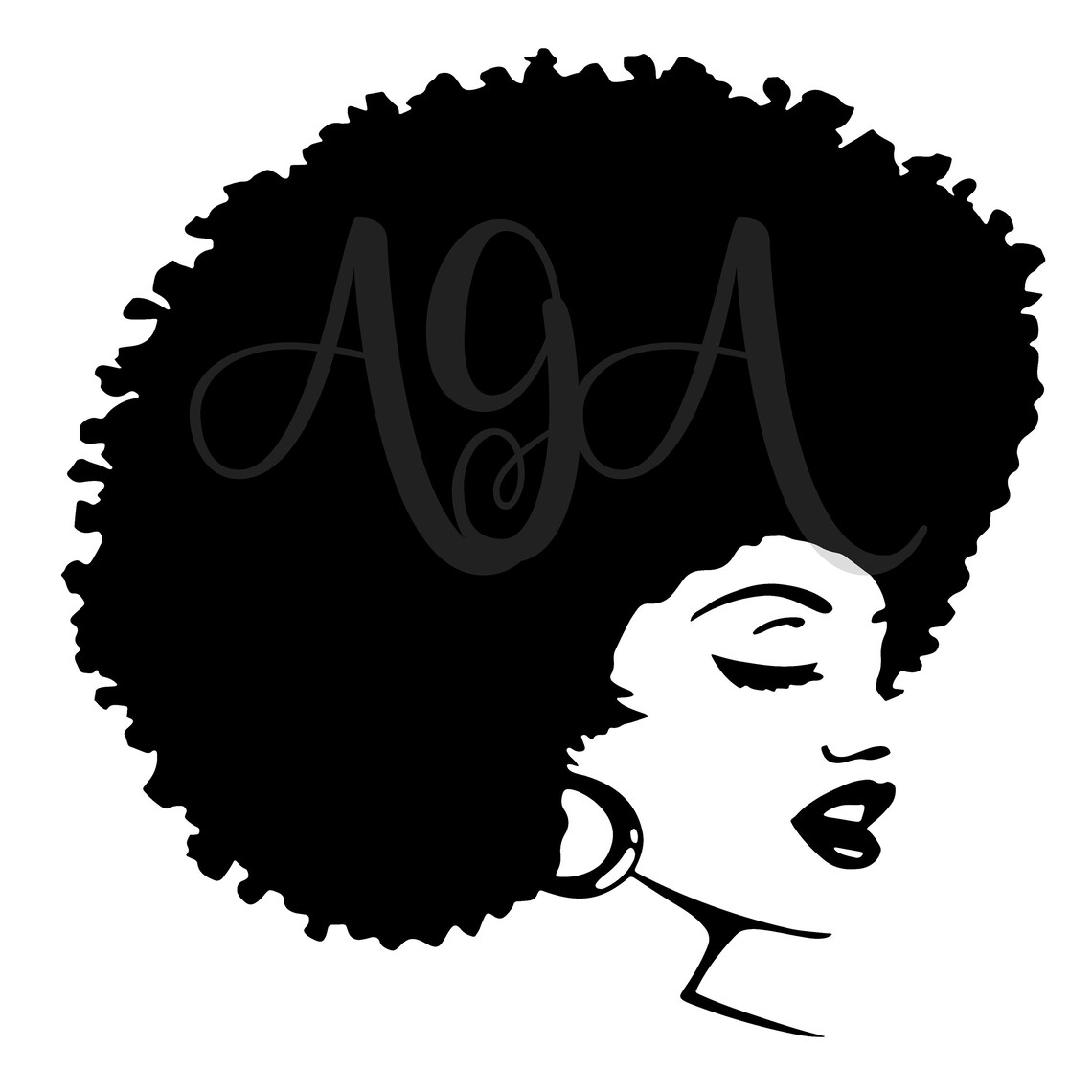 African Woman Clipart, Digital Download, Sublimation, Side View Black ...