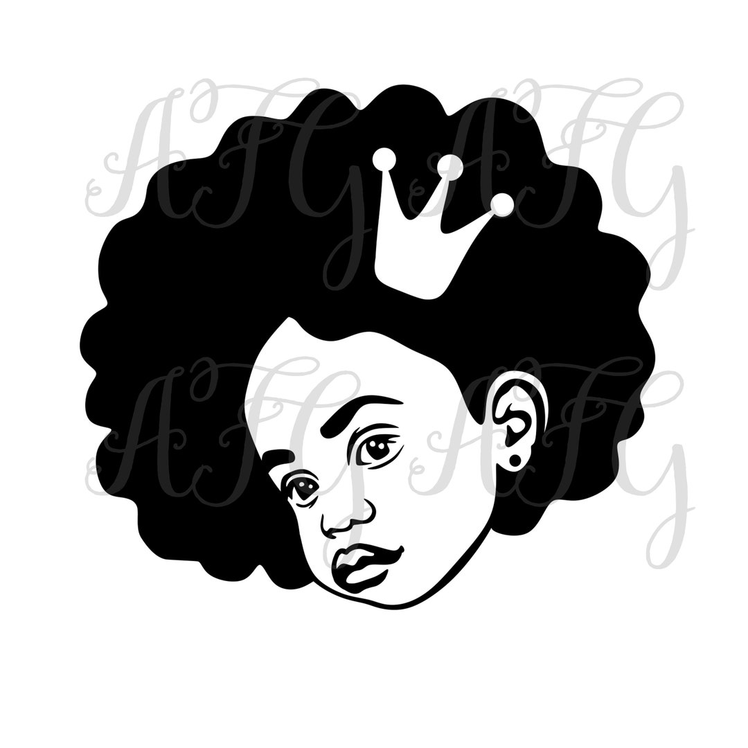 Little Girl African American Clipart, Black Girl Magic, Crown, African ...