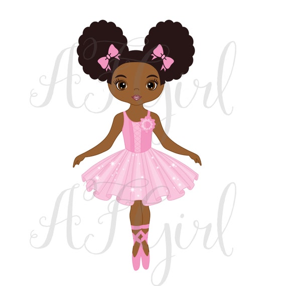 African American Ballerina Clipart Instant Download | Etsy