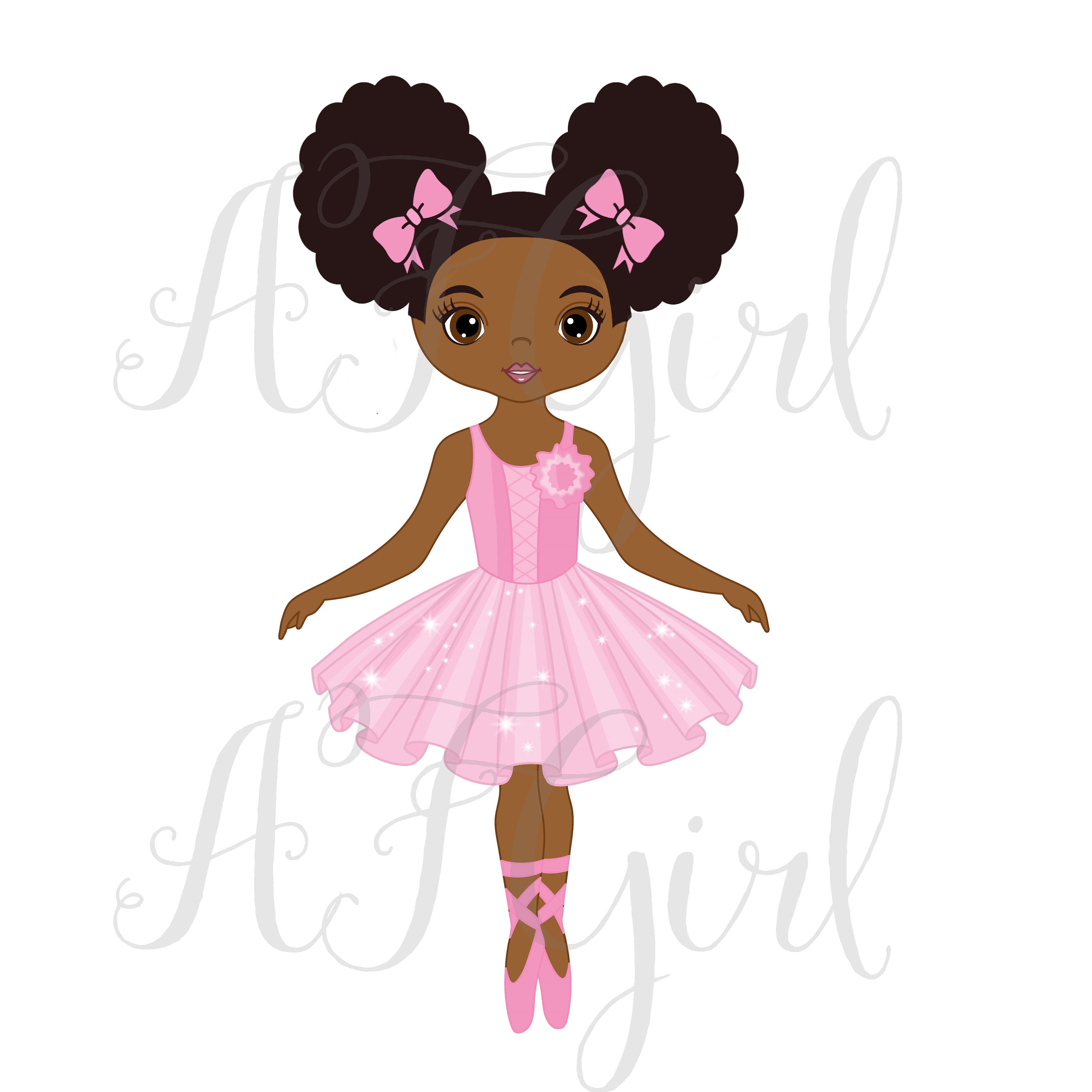 African American Ballerina Clipart, Instant Download, Sublimation, Afro ...